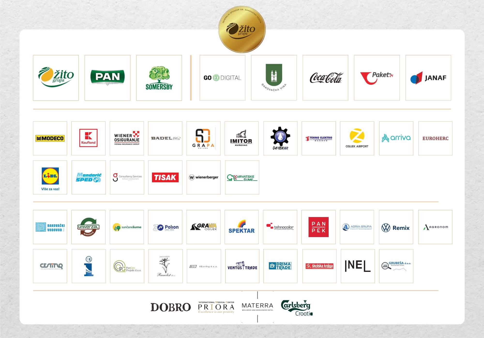 Sponzori i donatori 58. Đakovačkih vezova - Đakovački vezovi